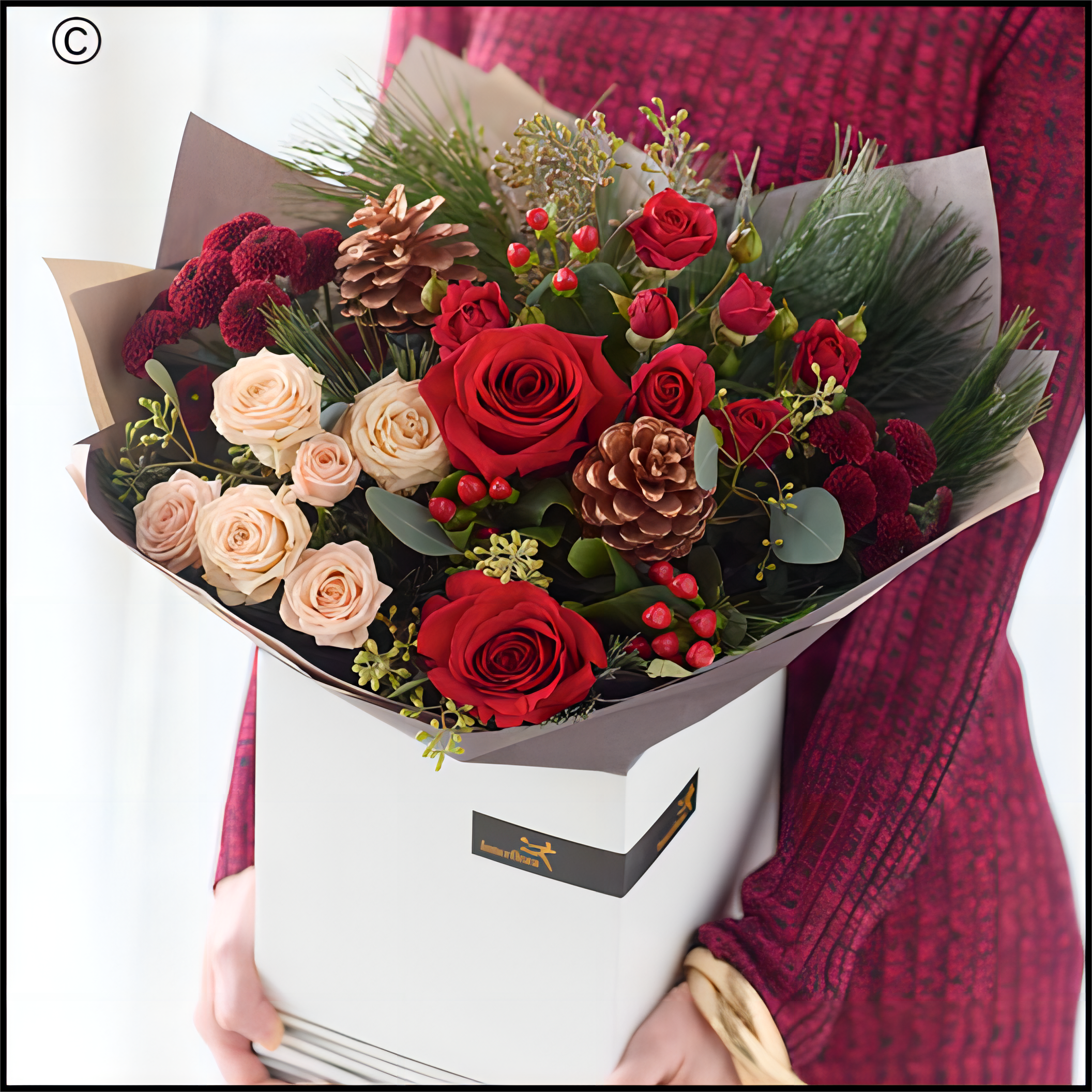 Yuletide Magic Festive Flower Bouquet – Eleanors Florist